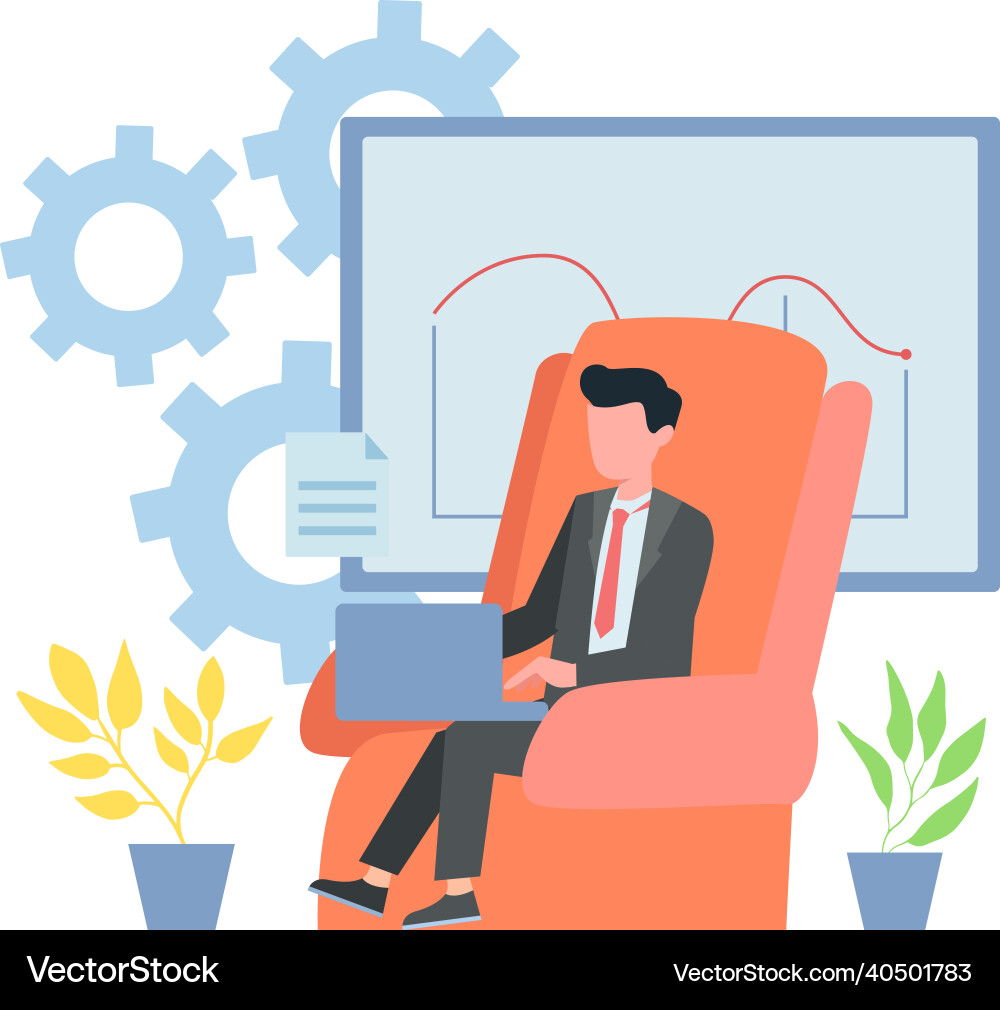 Concept of digital technology work with business Vector Image
