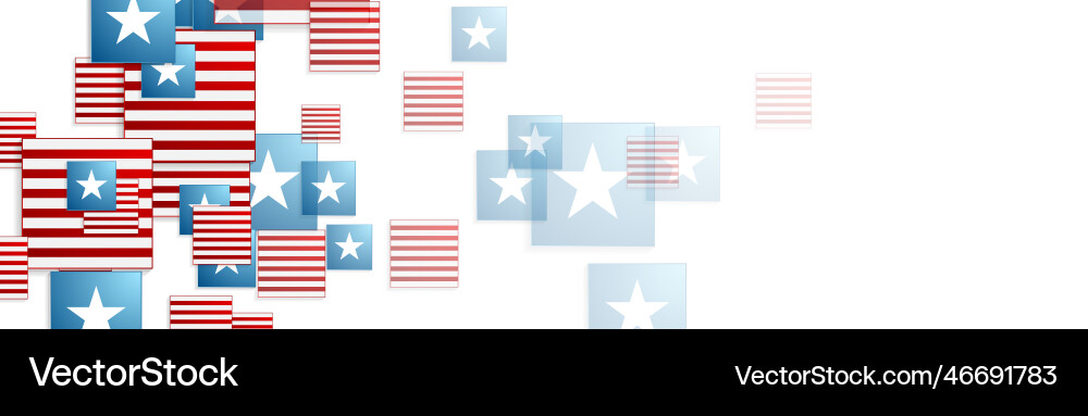 Geometric concept usa flag abstract banner Vector Image