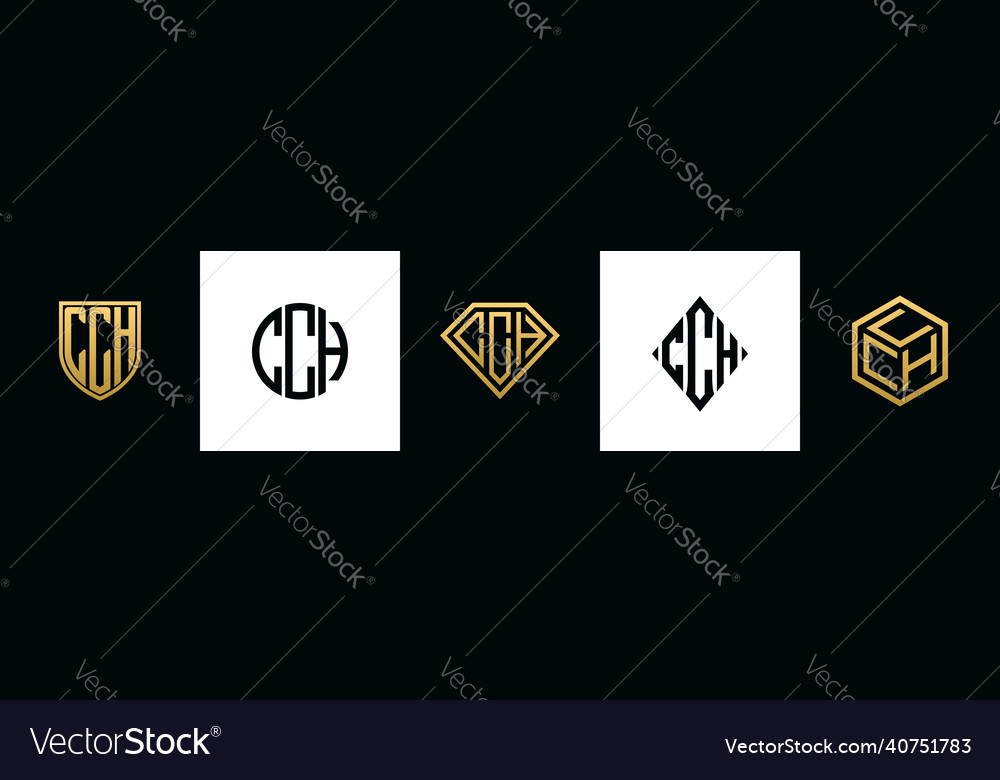 Initial letters cch logo designs bundle Royalty Free Vector