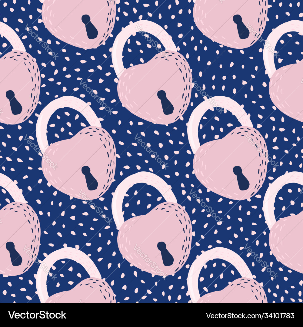 Pink colored lock door silhouettes seamless Vector Image
