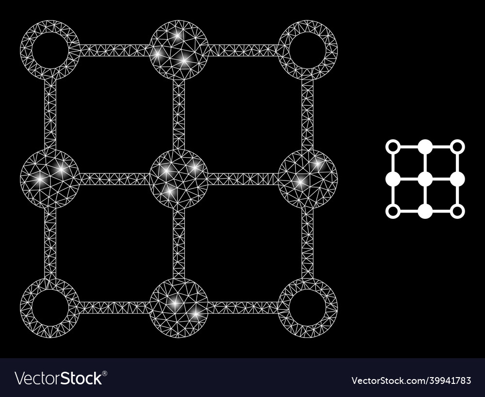 Polygonal carcass mesh grid centers with light Vector Image Polygonal carcass mesh grid centers with light Vector Image