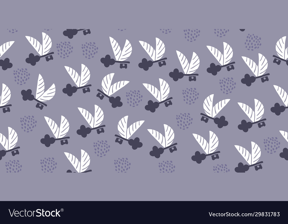 Seamless pattern with flying keys wings dots Vector Image