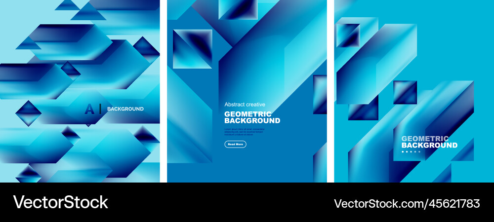 Set of abstract geometric poster Royalty Free Vector Image