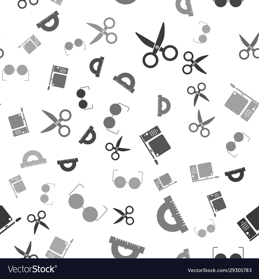 Set scissors protractor grid for measuring Vector Image