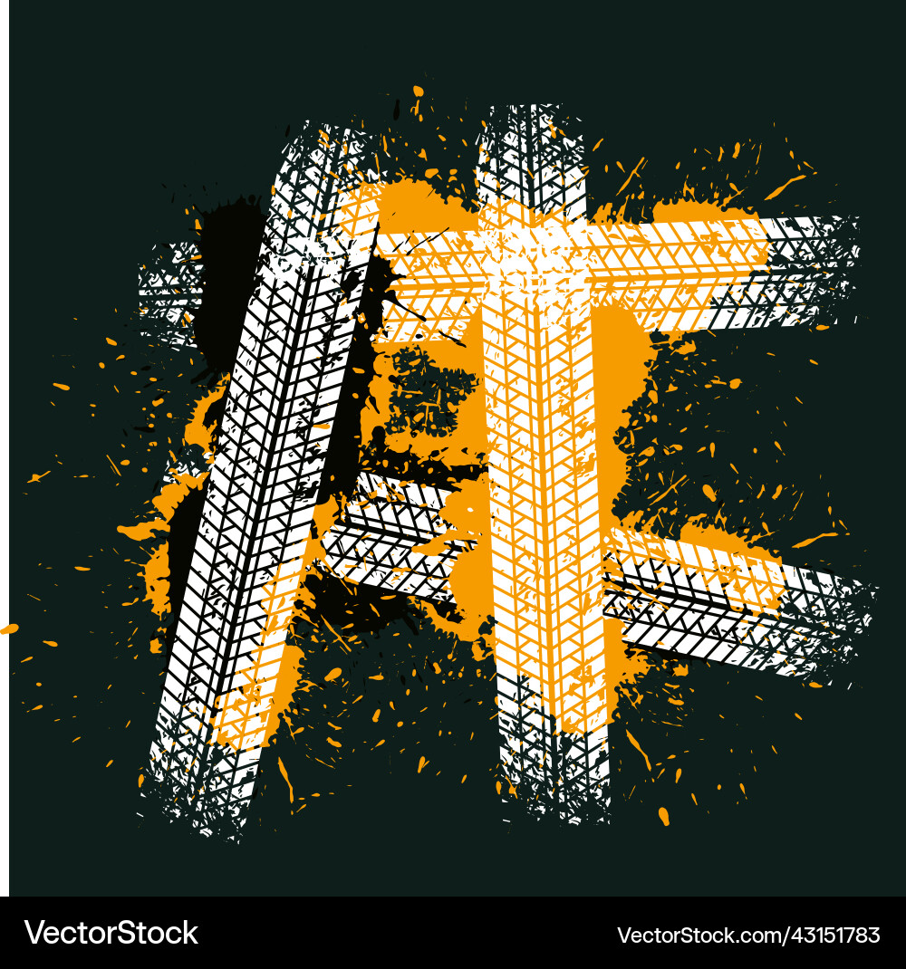 Simple cool vehicle tire tracks abstract Vector Image