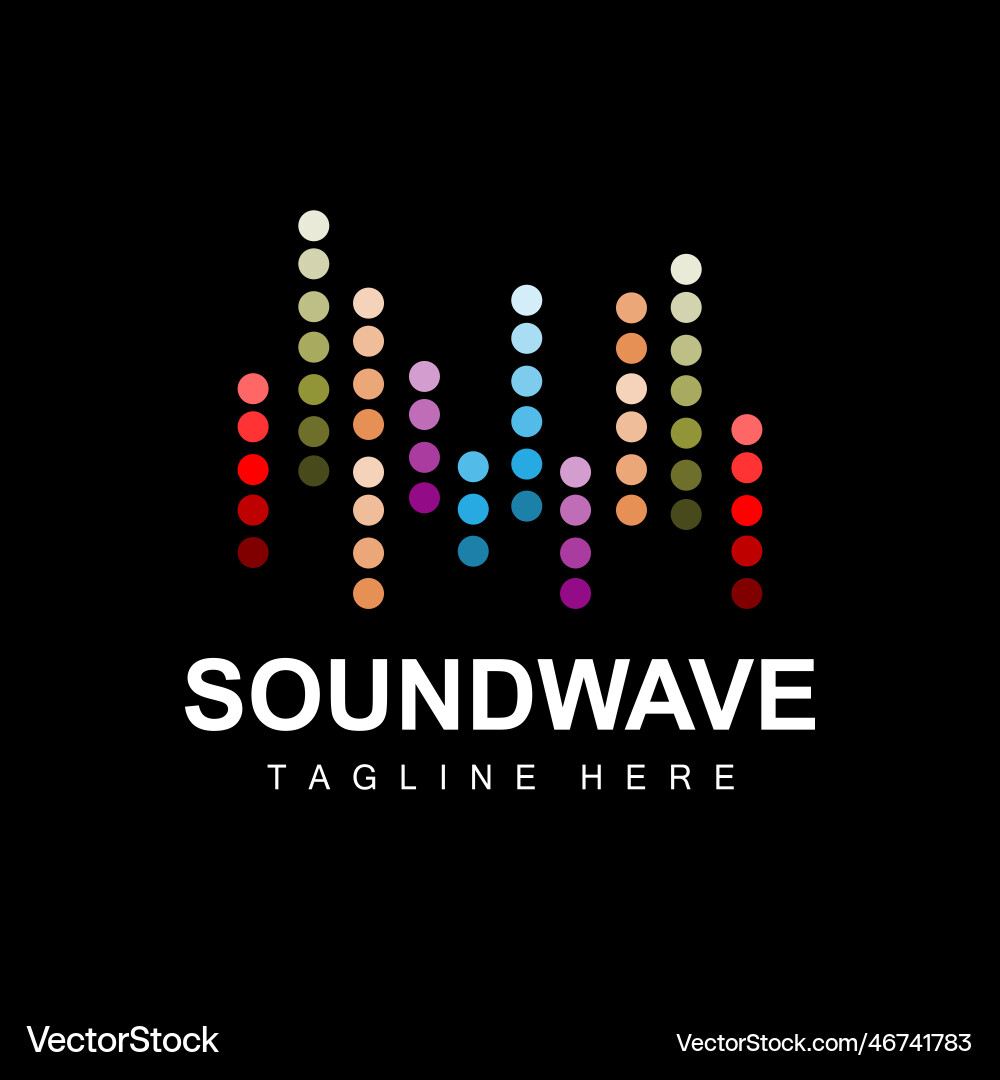 Sound wave logo and tone icon template Royalty Free Vector