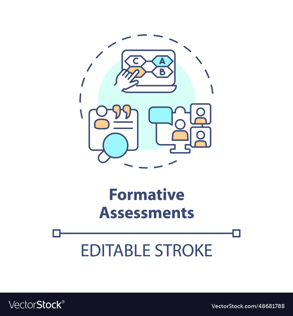 2d Colorful Thin Linear Icon Formative Royalty Free Vector