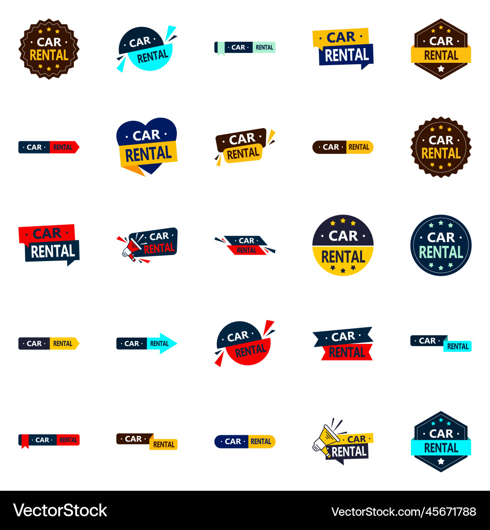 Car rental 25 high quality designs Royalty Free Vector Image