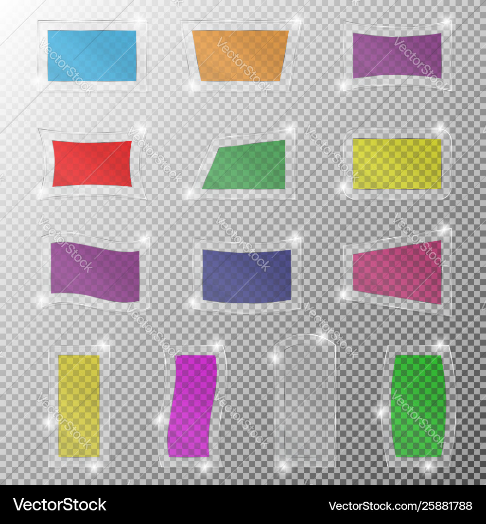 Colored glass transparent banner Royalty Free Vector Image