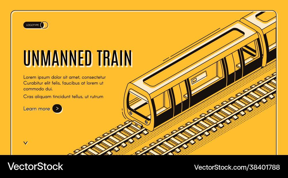 Concept banner with unmanned electric train Vector Image