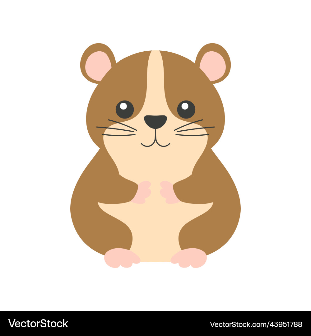 Cute hamster isolated on white in flat style Vector Image