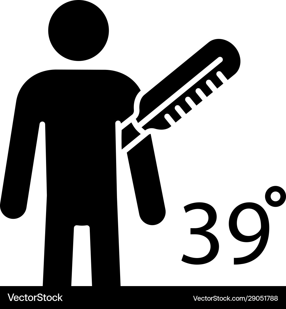 Fever glyph icon Royalty Free Vector Image - VectorStock