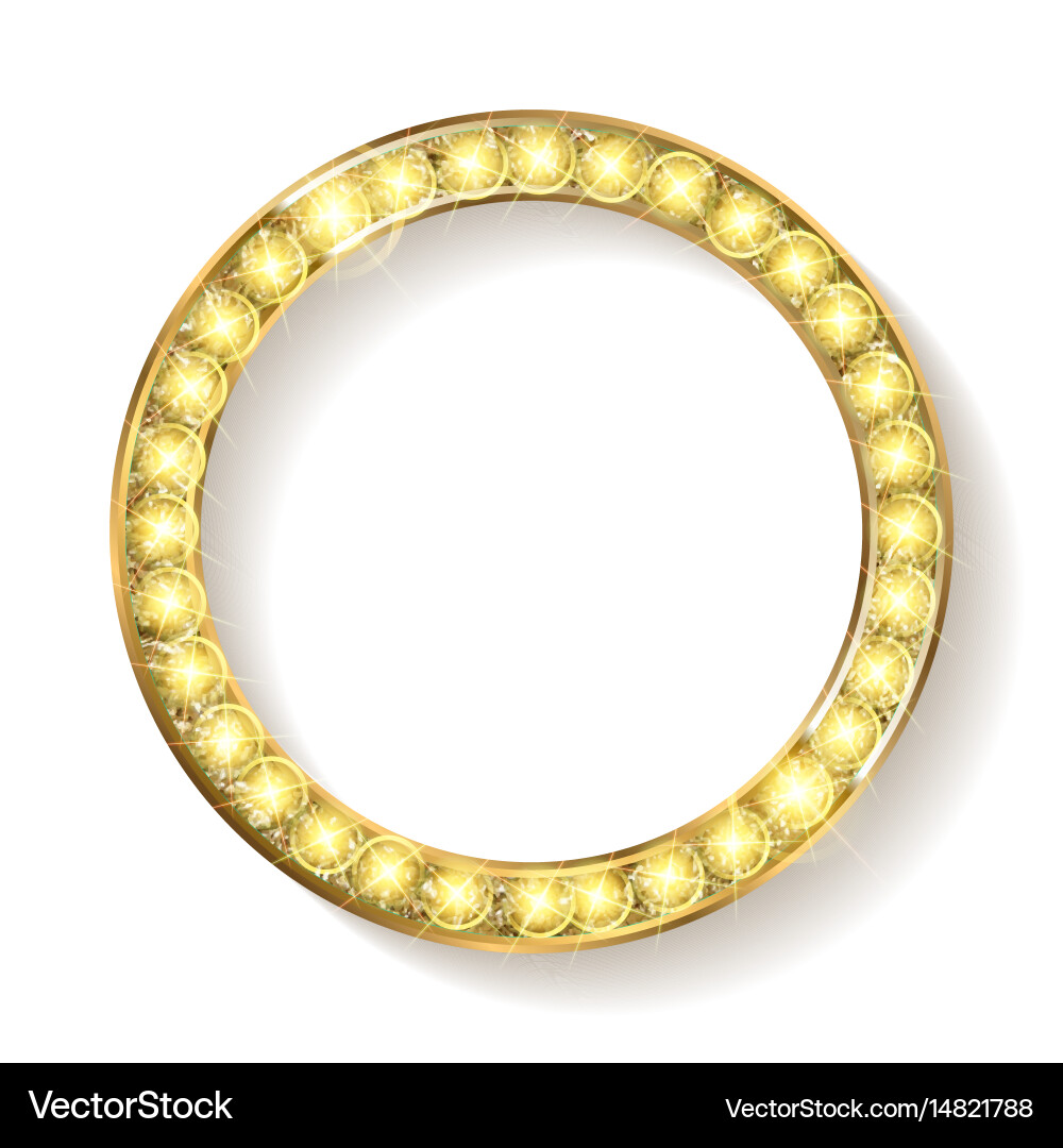 Gold round frame cinema on a white background Vector Image