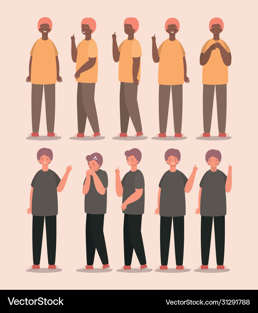 Happy men cartoons design Royalty Free Vector Image