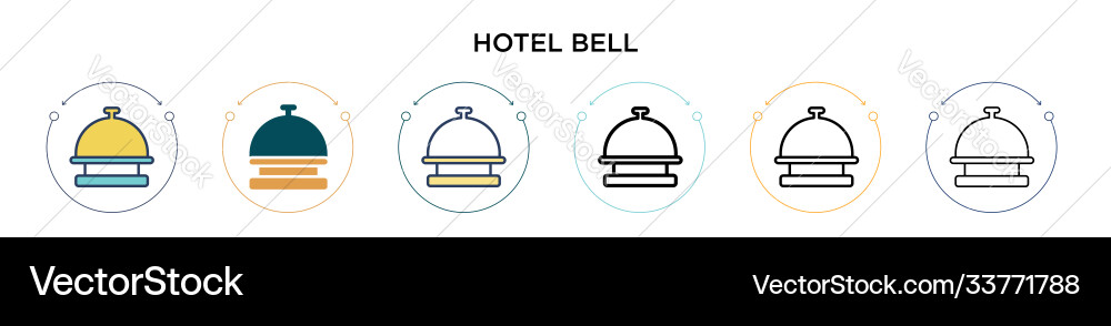 Hotel bell icon in filled thin line outline Vector Image