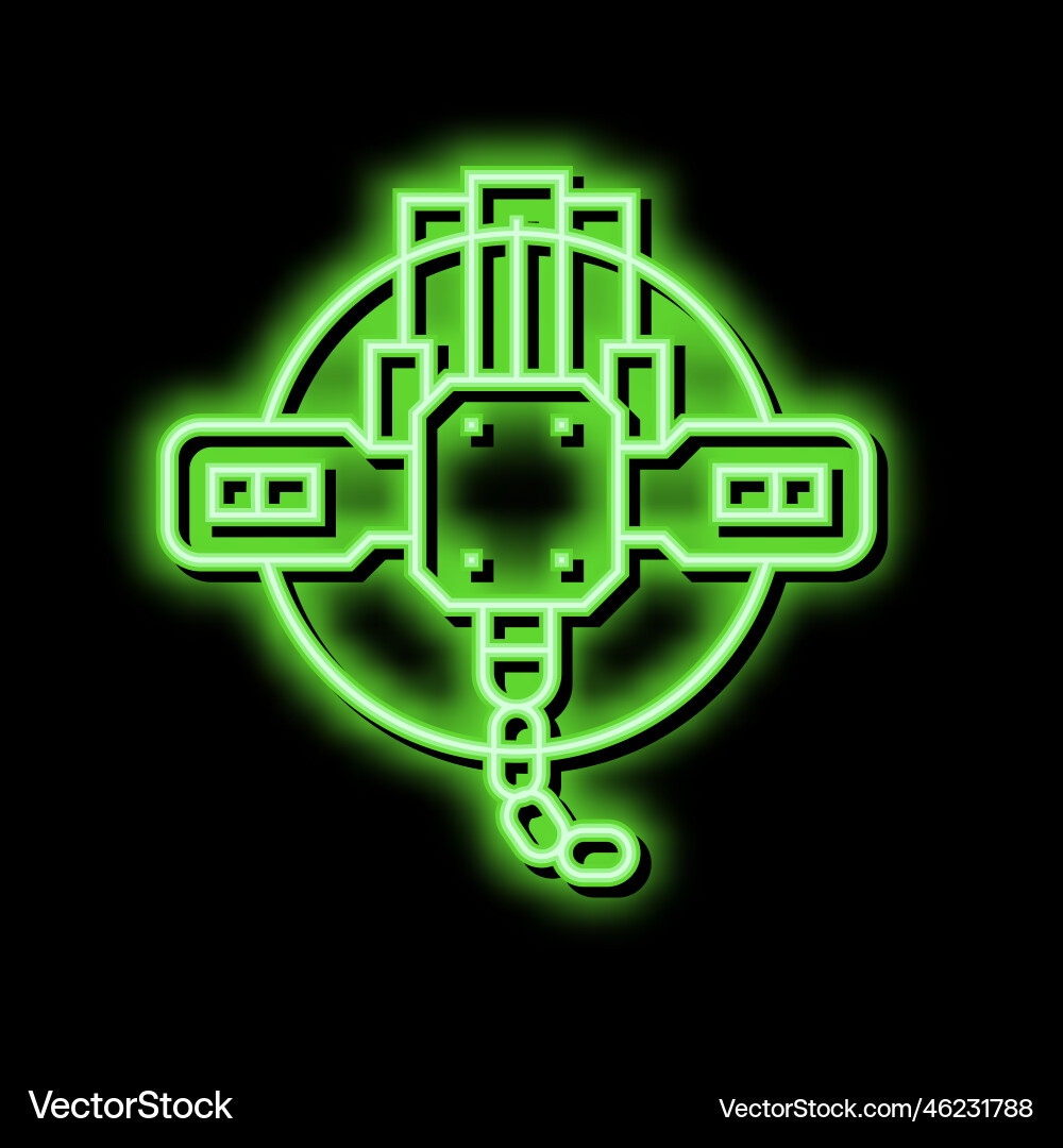 Hunting trap neon glow icon Royalty Free Vector Image