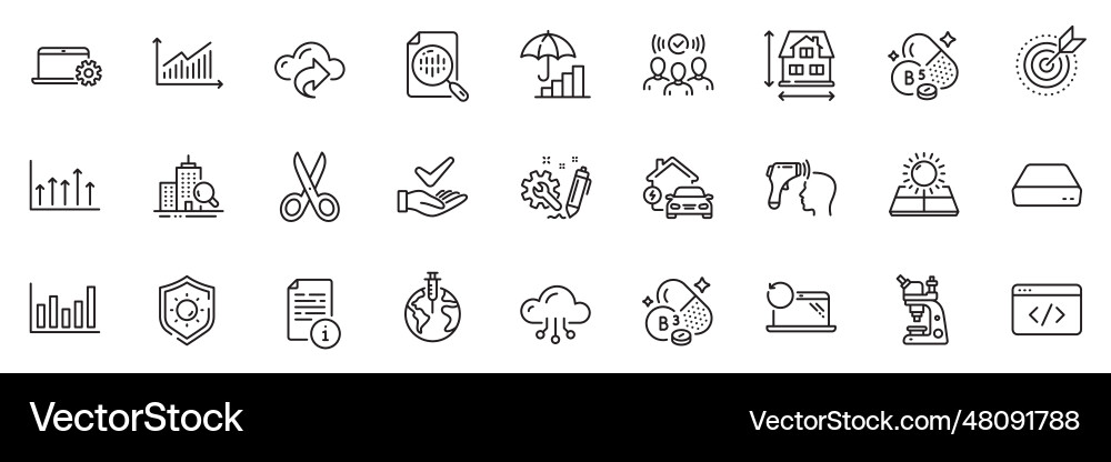 Icons pack as cloud share manual and home Vector Image