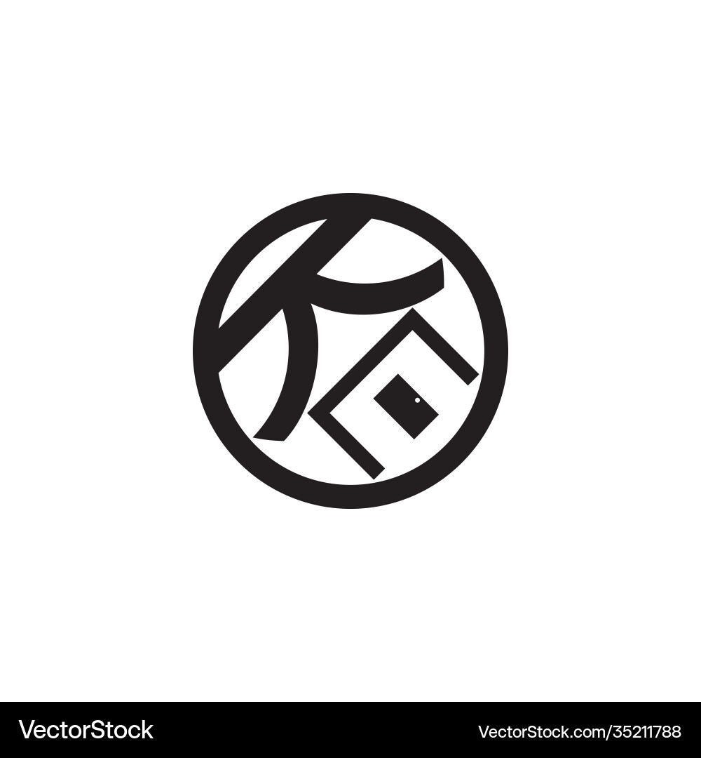 Letter k abstract asian home logo Royalty Free Vector Image