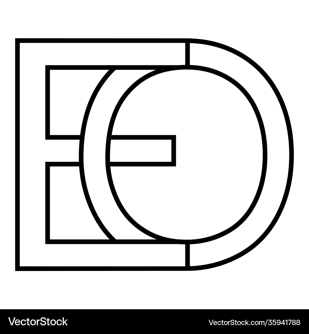 Logo sign eo oe icon sign interlaced letters o e Vector Image