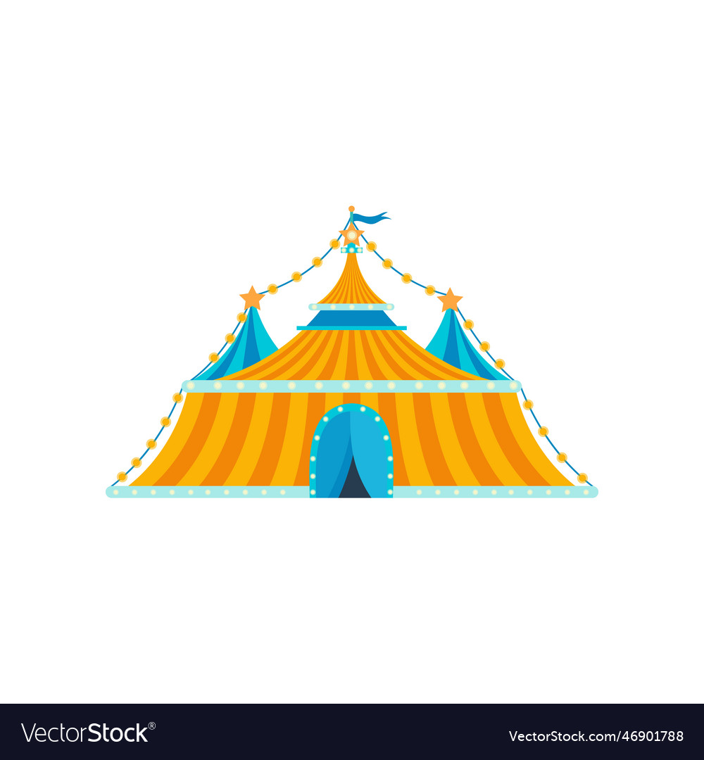 Orange and blue circus tent Royalty Free Vector Image