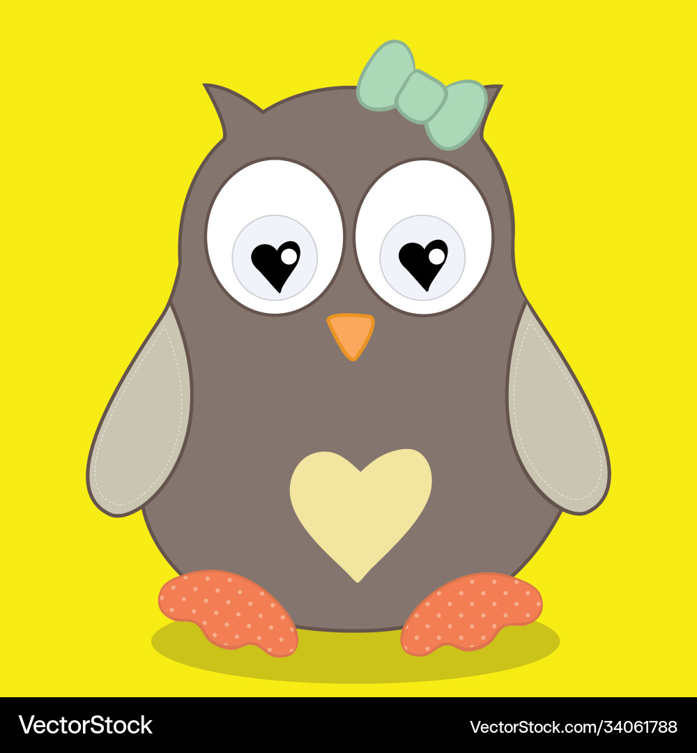 Owl tummy heart 05 Royalty Free Vector Image - VectorStock