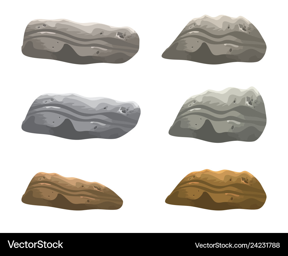 Rock stone symbol icon design isolated on white Vector Image