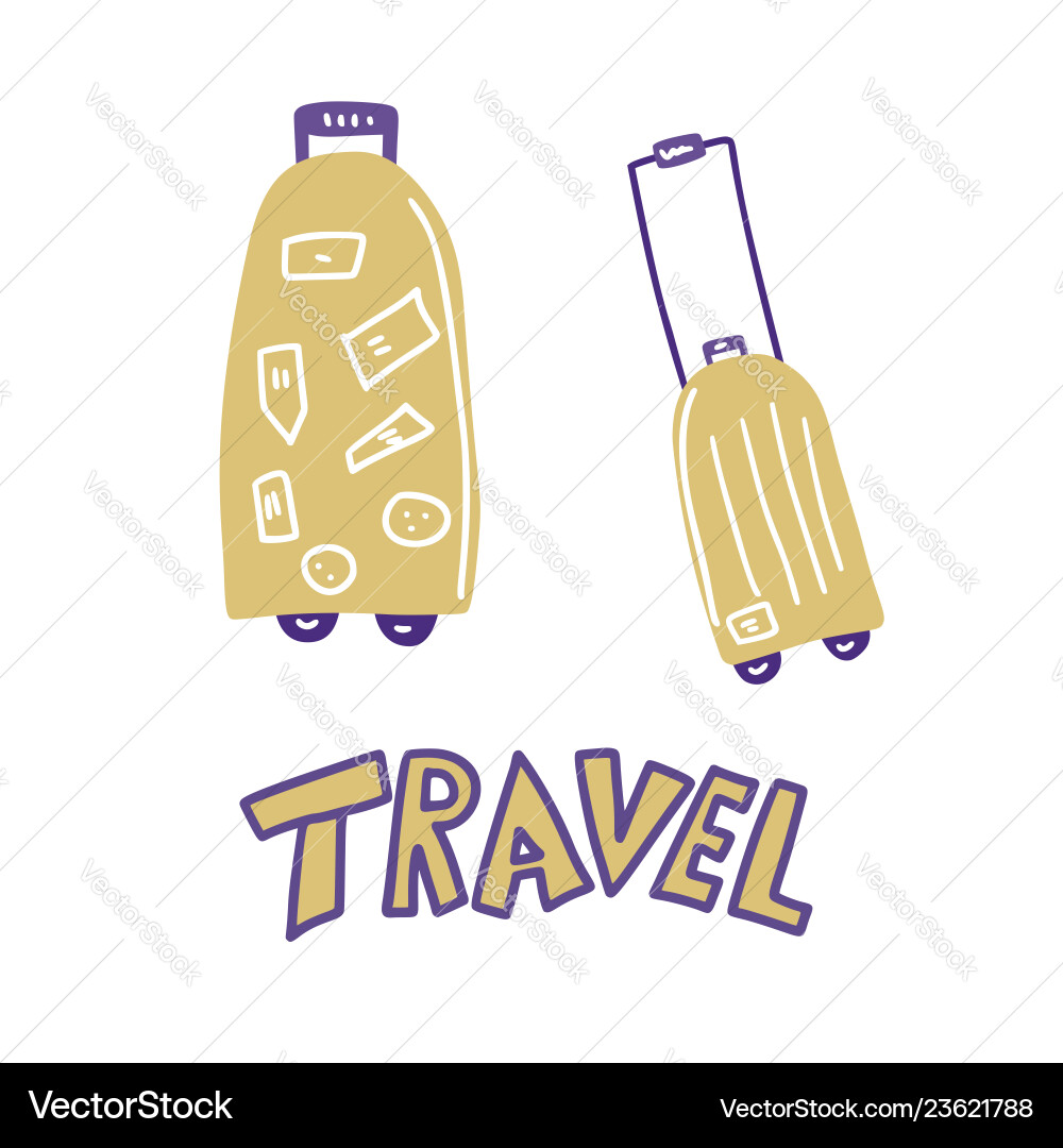 Travel cases concept color Royalty Free Vector Image