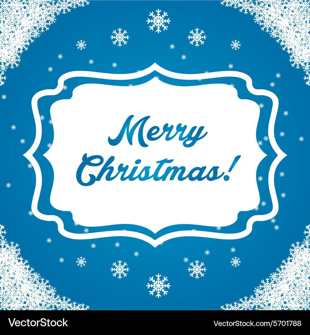 Winter label with text merry christmas Royalty Free Vector