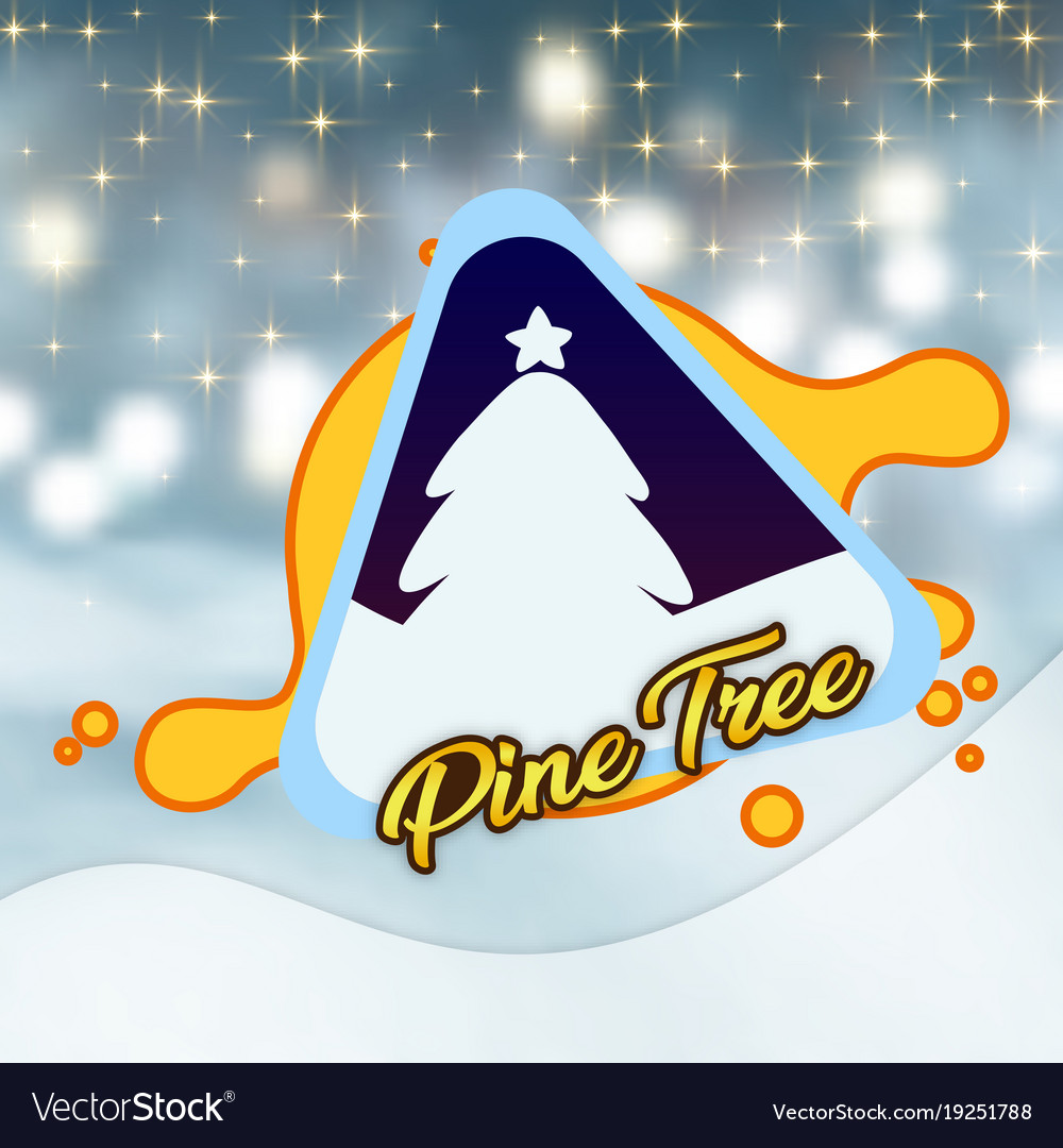 Winter triangle blue pine tree image Royalty Free Vector
