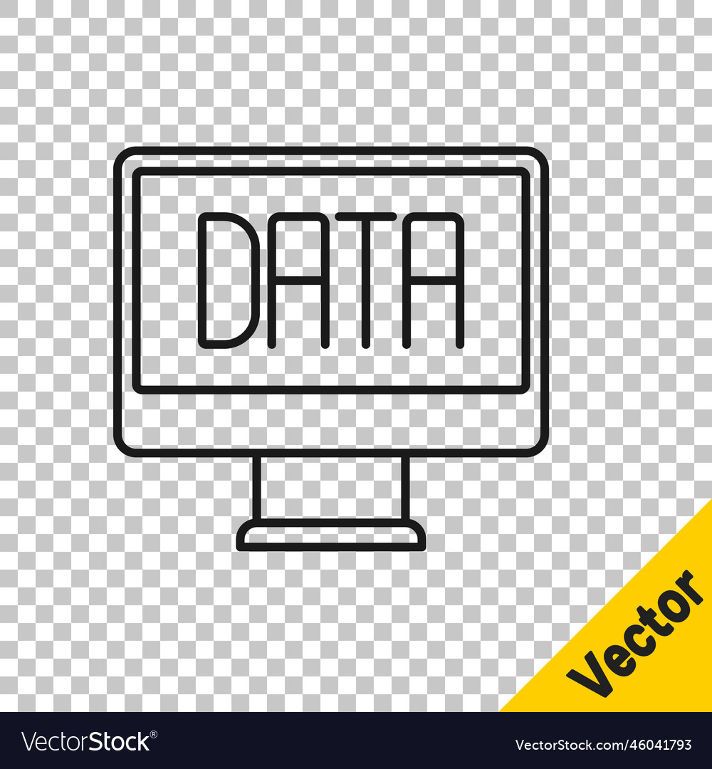 Black line data analysis icon isolated on Vector Image