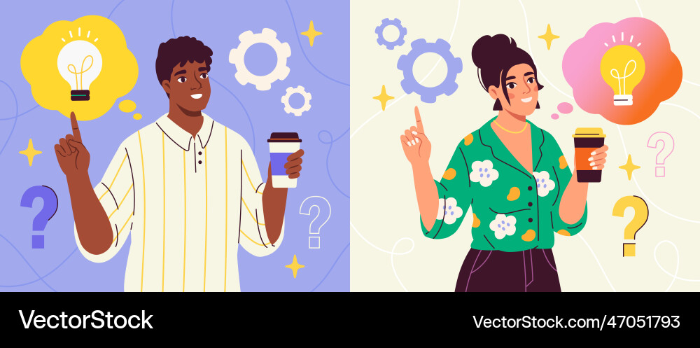 Brainstorming ideas set Royalty Free Vector Image