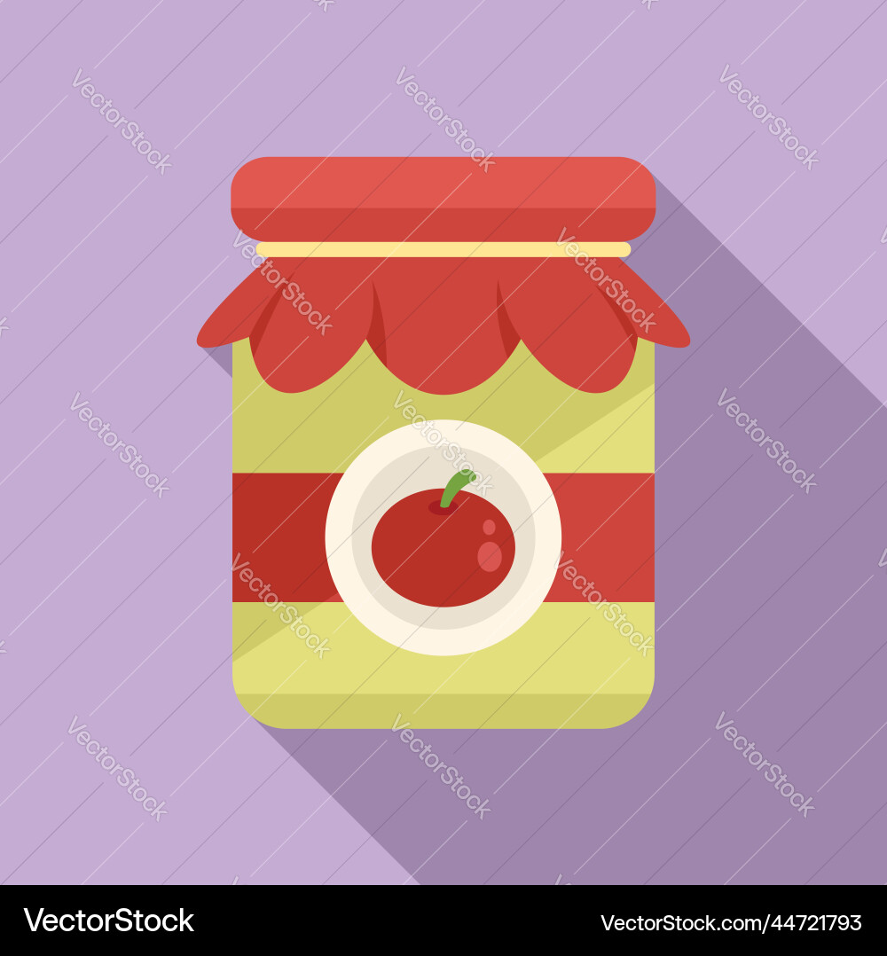 Canned cherry icon flat pickle food Royalty Free Vector