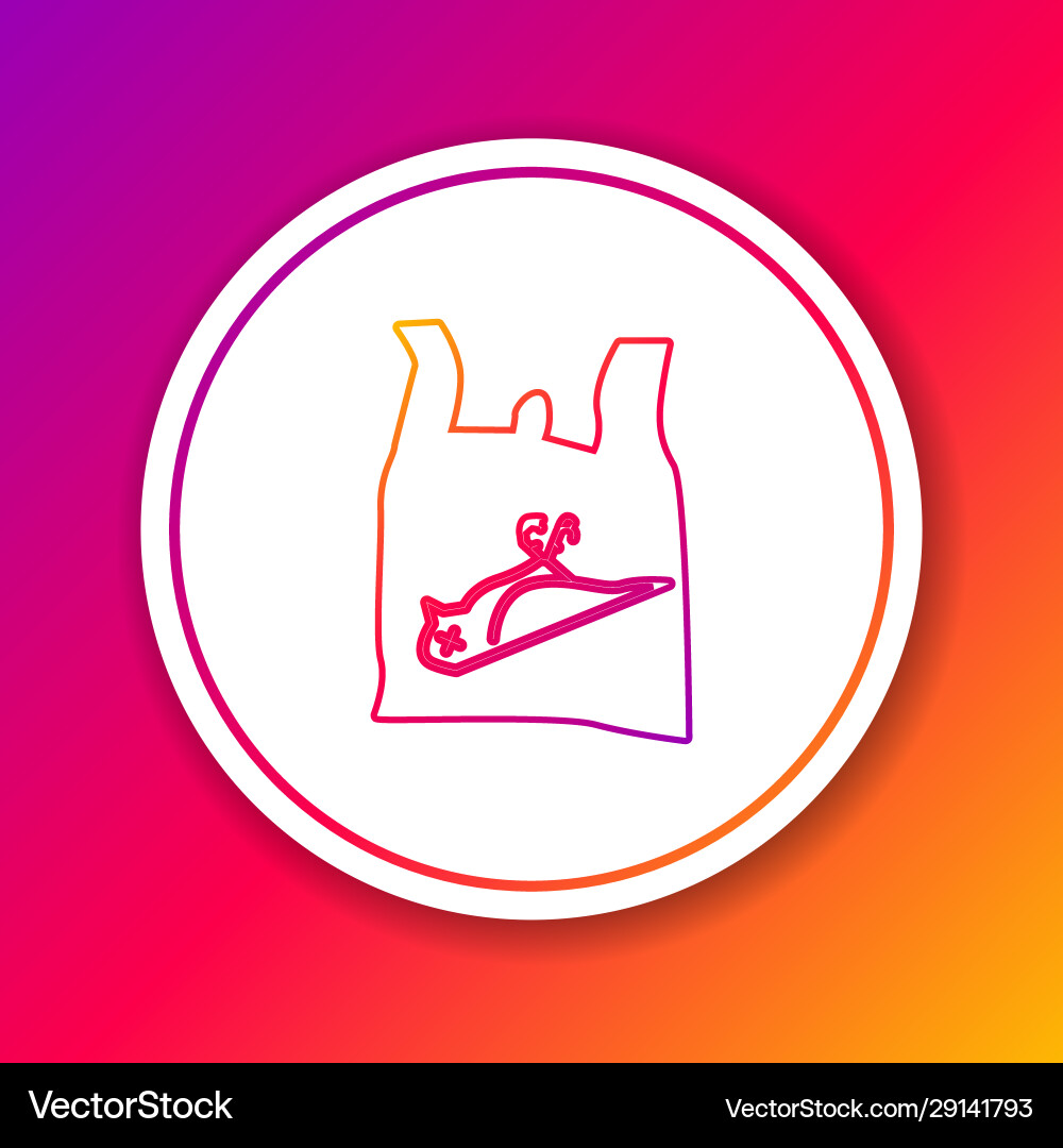 Color line dead bird plastic icon isolated Vector Image