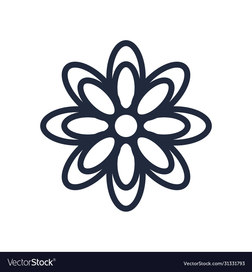 Cute flower line style icon Royalty Free Vector Image