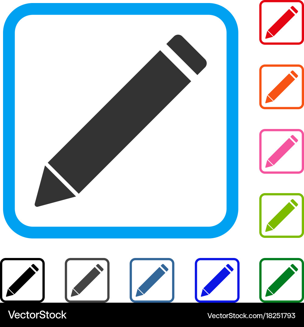 Edit pencil framed icon Royalty Free Vector Image
