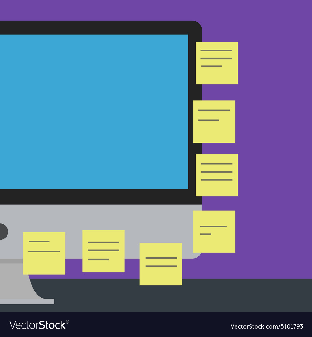 Flat design - computer screen Royalty Free Vector Image