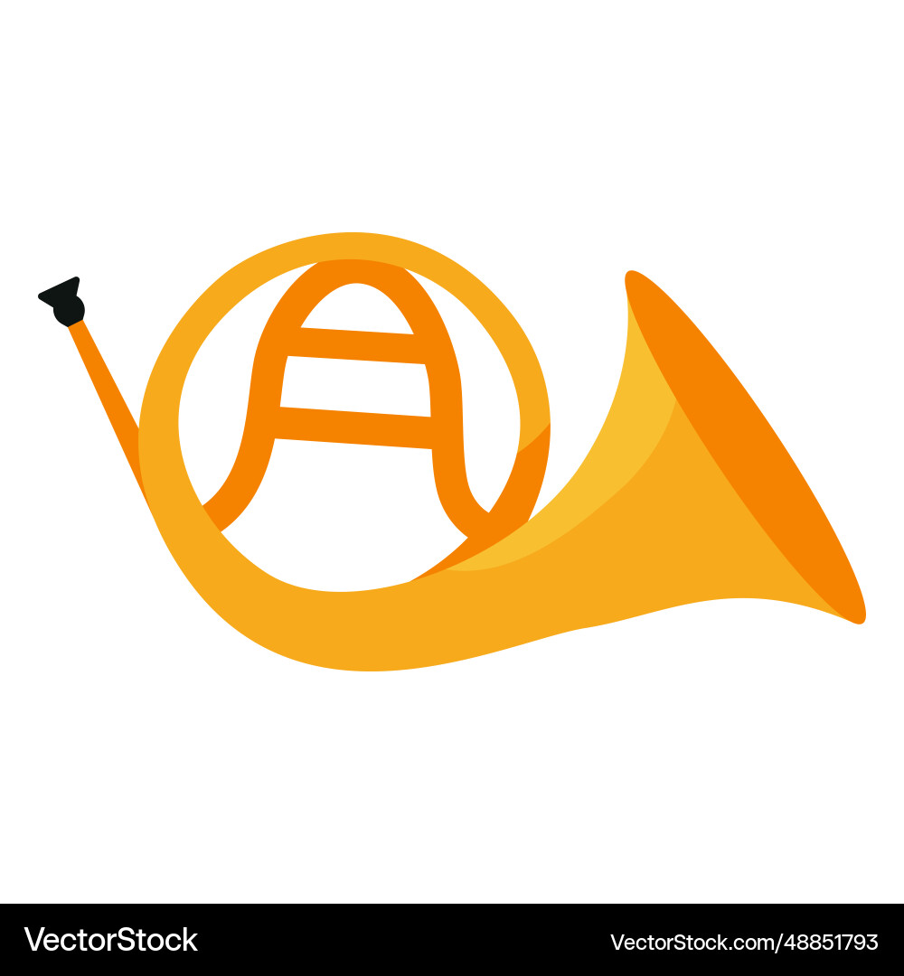 French horn musical instrument icon Royalty Free Vector
