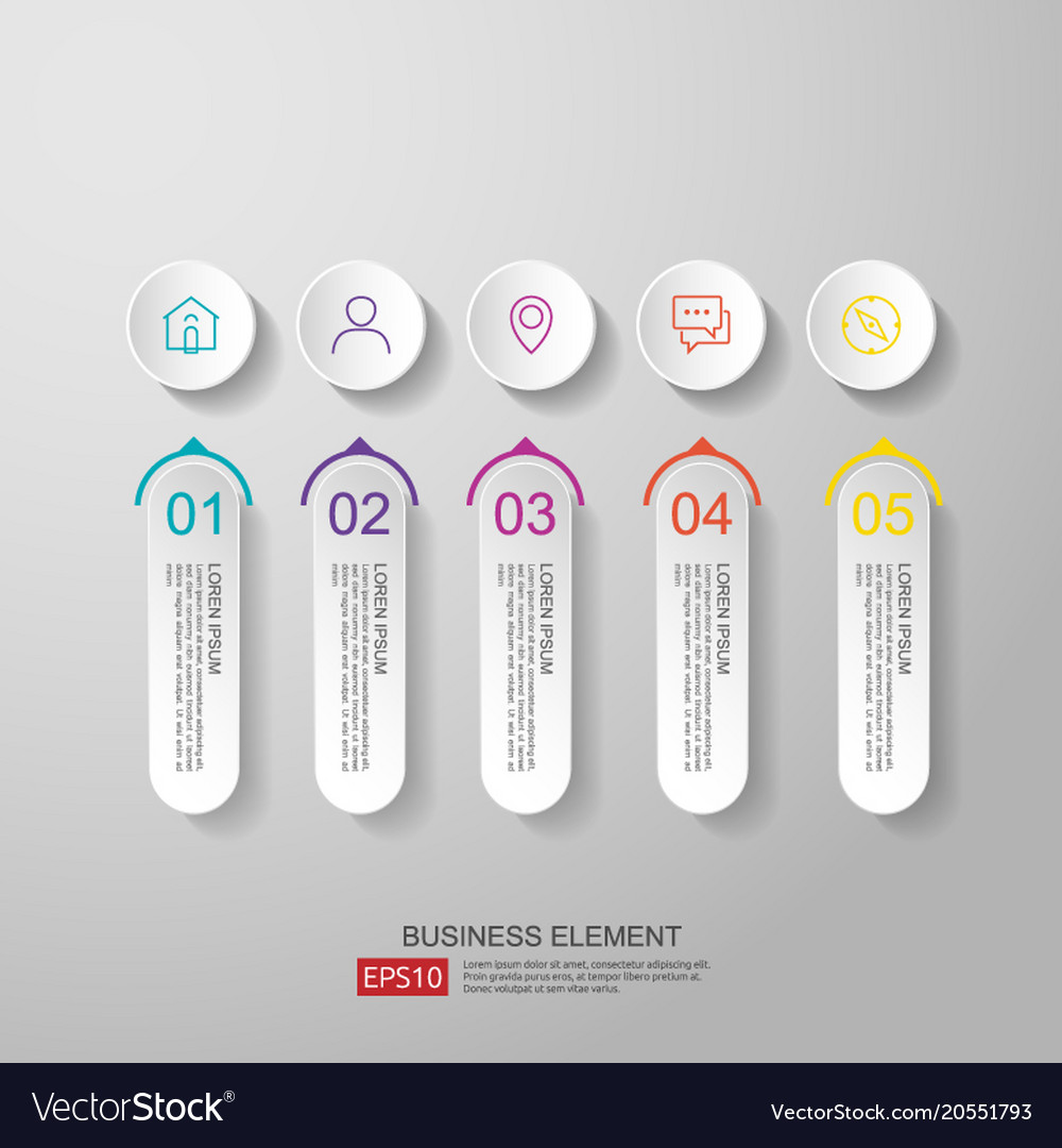 Infographics timeline design template with 3d Vector Image