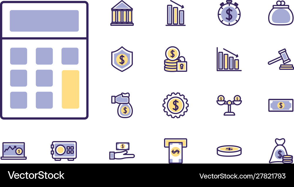 Isolated money icon set fill design Royalty Free Vector