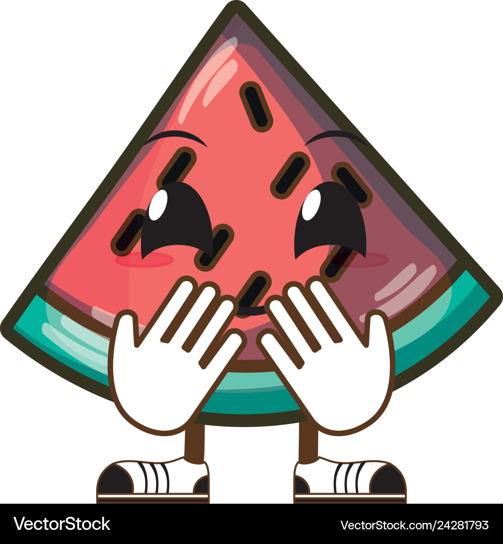 Kawaii cute delicious watermelon fruit Royalty Free Vector