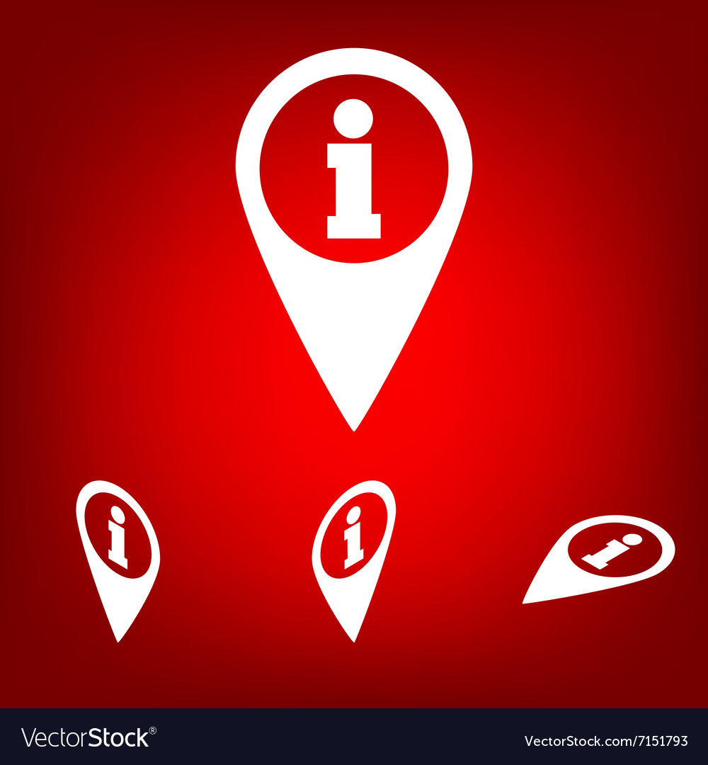 Map pointer with information icon Royalty Free Vector Image
