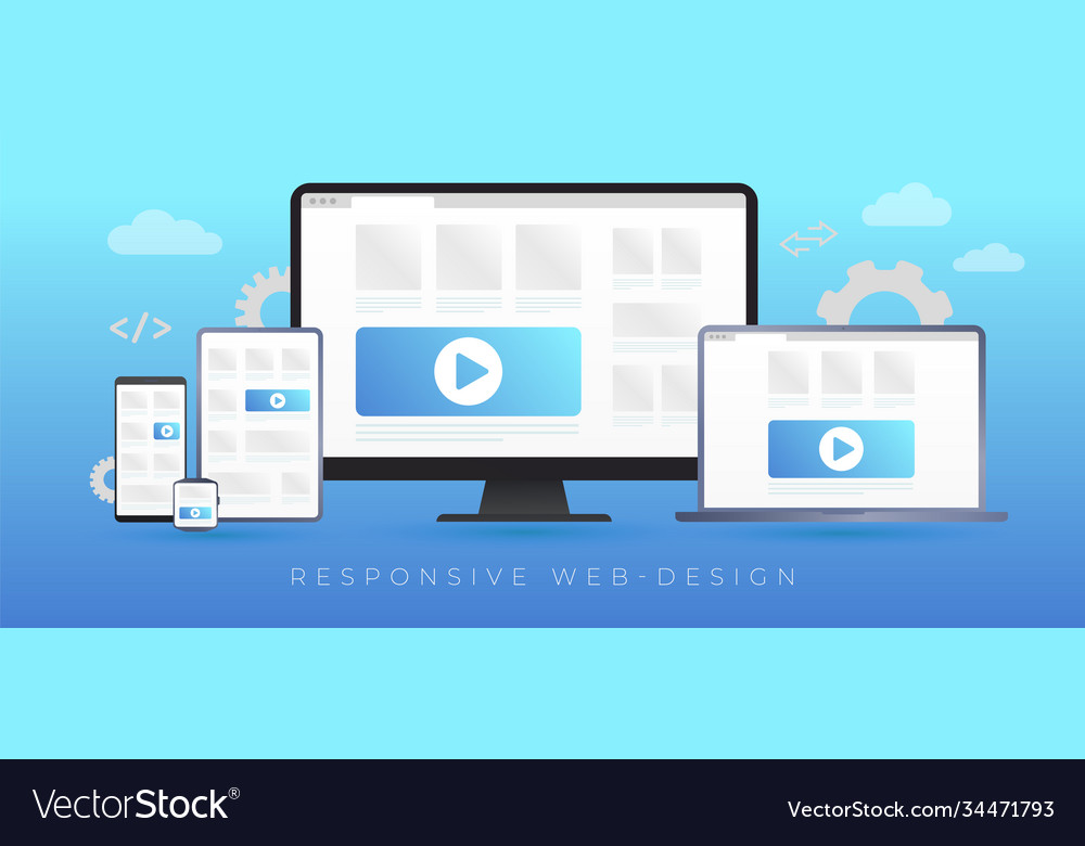 Responsive website design concept Royalty Free Vector Image