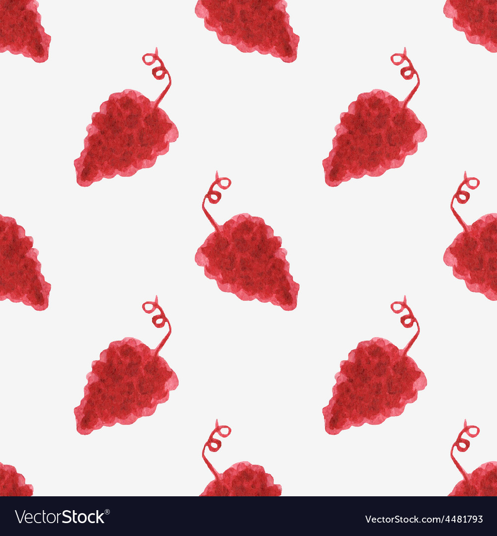 Seamless watercolor pattern with grape bunches Vector Image