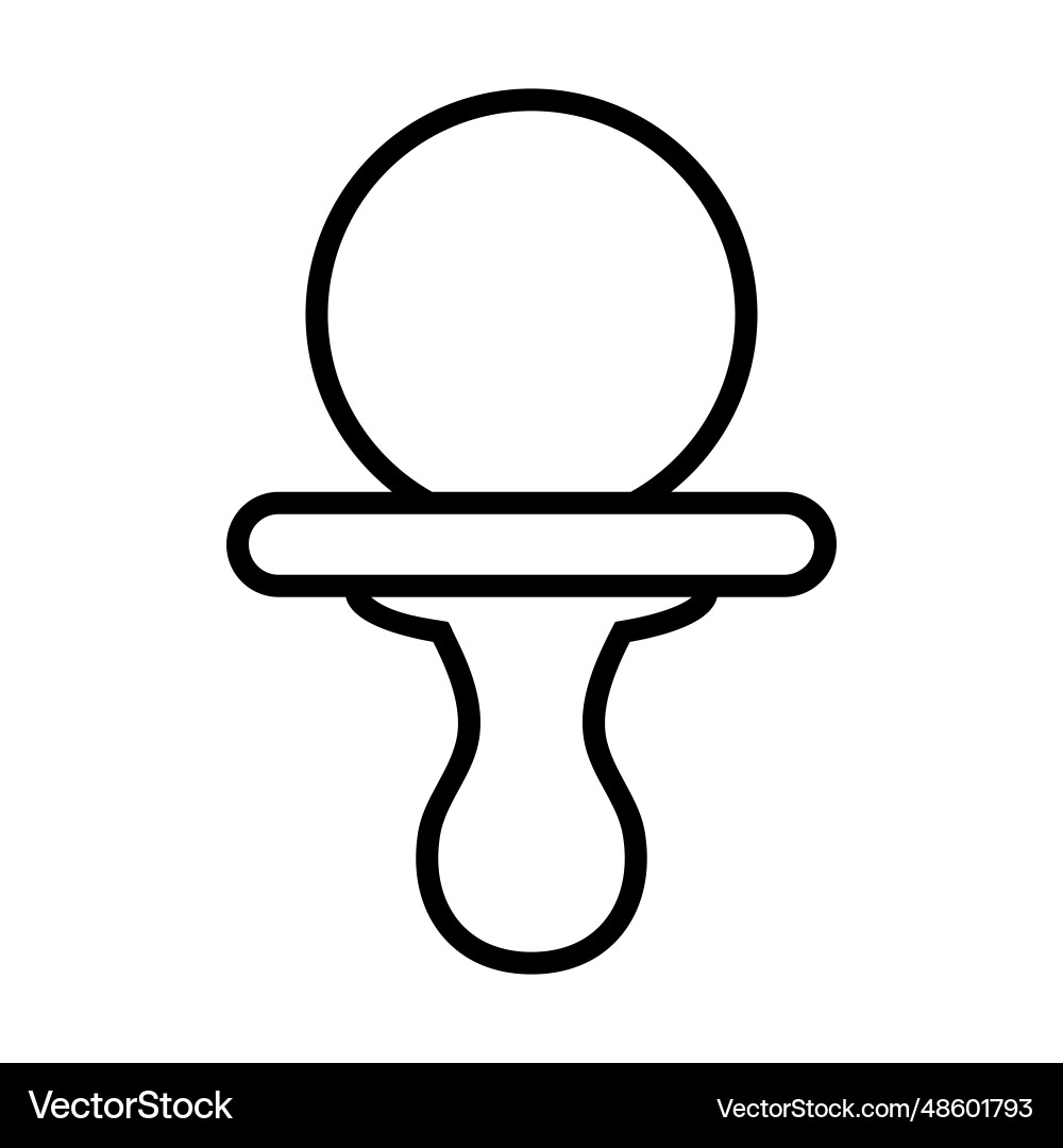 Simple outline of rubber pacifier top view Vector Image