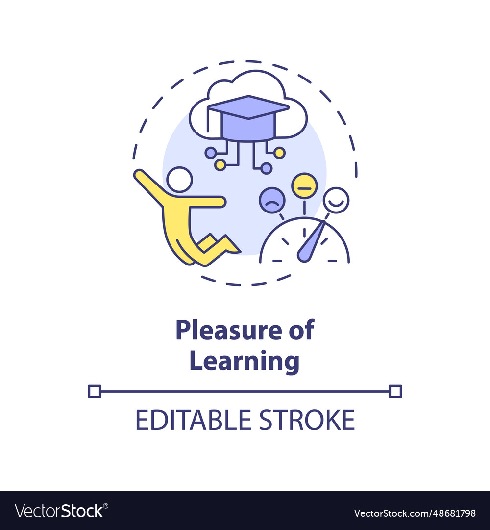 2d Colorful Thin Linear Icon Pleasure Of Learning Vector Image