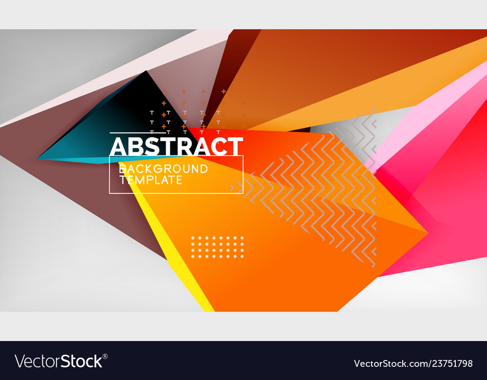 Abstract color triangles geometric background Vector Image