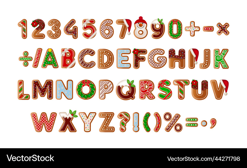 Alphabet gingerbreads Royalty Free Vector Image