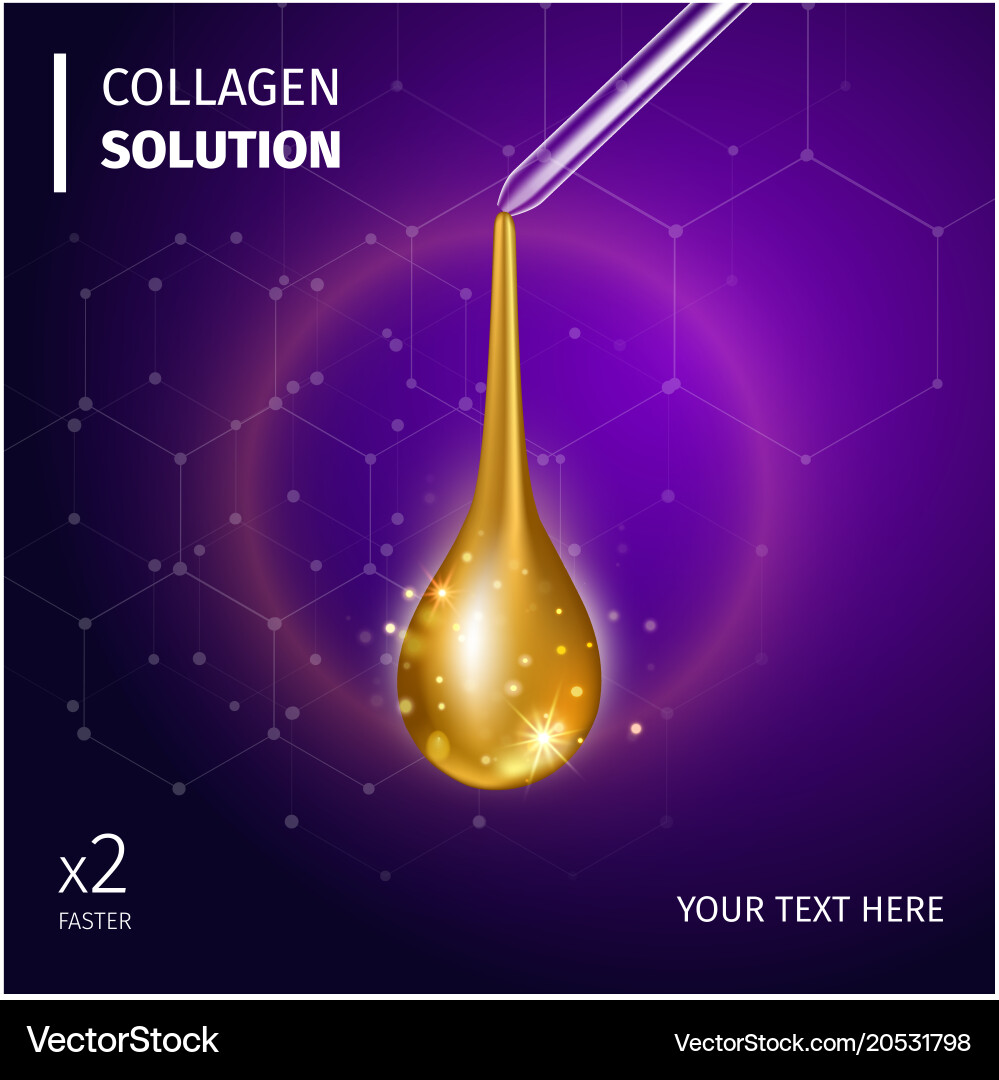 Digital collagen oil essence mockup Royalty Free Vector