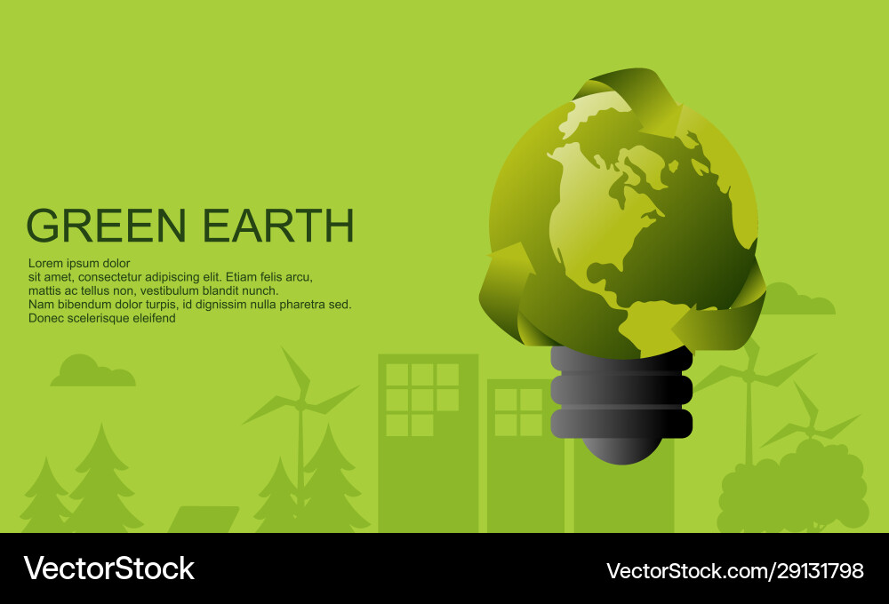 Flat design plant ecology green world Royalty Free Vector