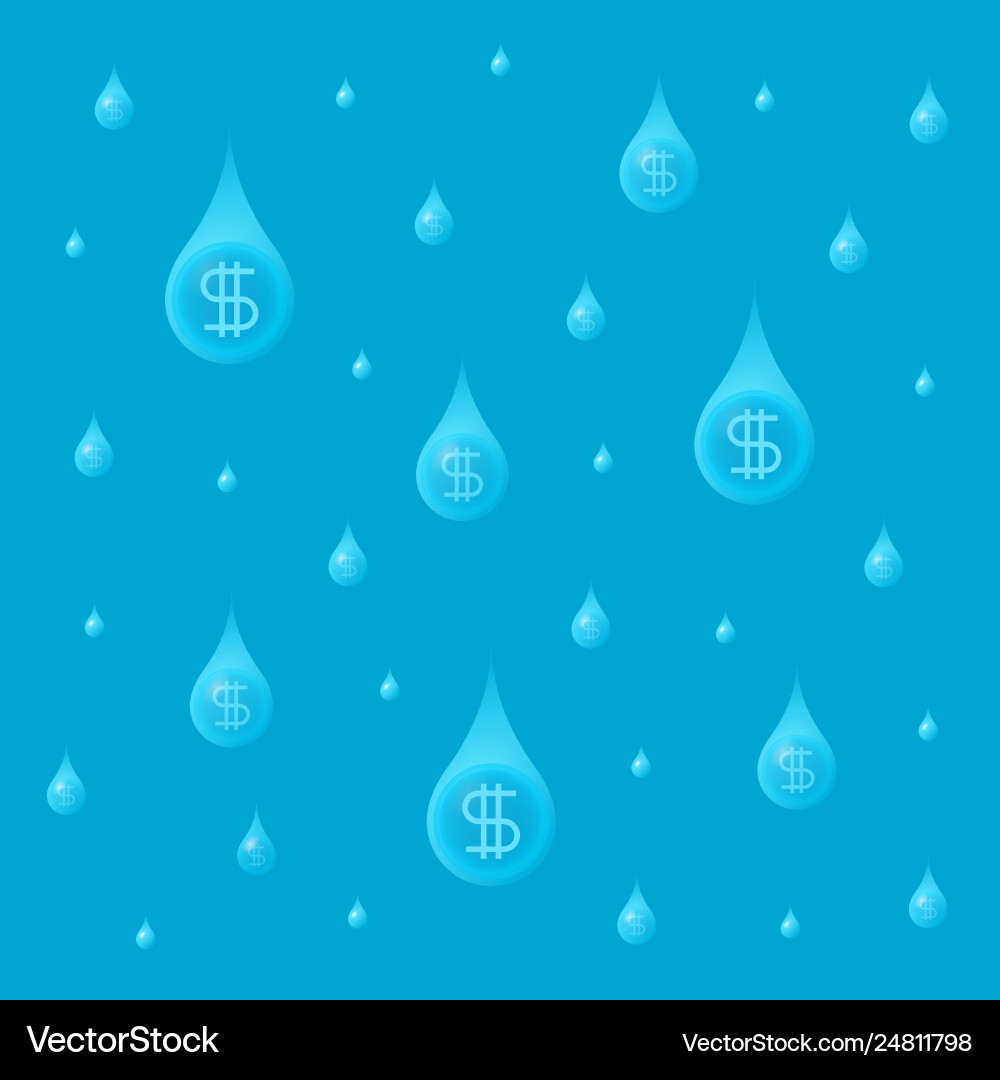 Fresh money rain concept or background Royalty Free Vector